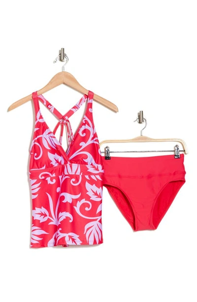 Next By Athena Fiji Rock Sport Tankini Two-piece Swimsuit In Hibiscus ...