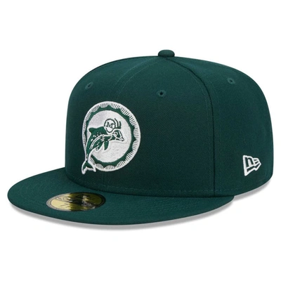 New Era Green Miami Dolphins Throwback Main 59fifty Fitted Hat | ModeSens
