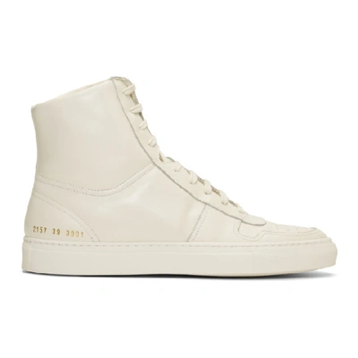 Common Projects Men's Bball Leather High-top Sneakers In 3001 W.wht ...