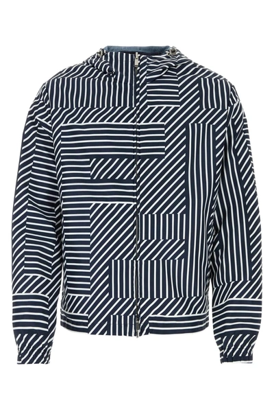 Fendi Printed Polyester Reversible Windbreaker In Blue | ModeSens