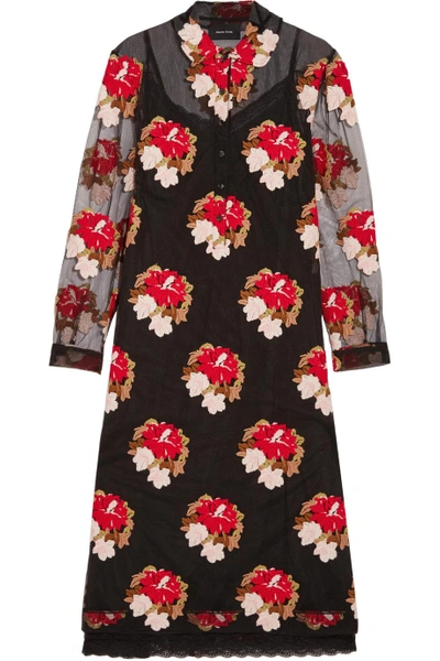 Simone Rocha Floral-embroidered Tulle Dress | ModeSens