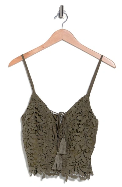 Vici Collection Suki Lace Crop Top In Olive | ModeSens