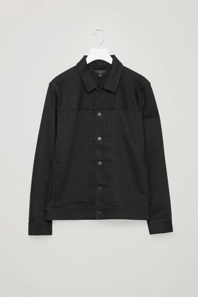 Cos Denim Jacket With Pleats In Black | ModeSens