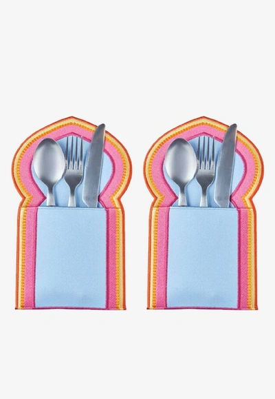Stitch Arch Cutlery Pouch Set - Set Of 2 In Multicolor | ModeSens