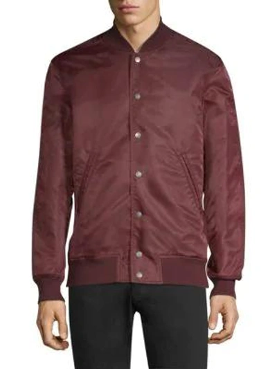Reigning Champ Ivy League Stadium Bomber Jacket In Crimson | ModeSens