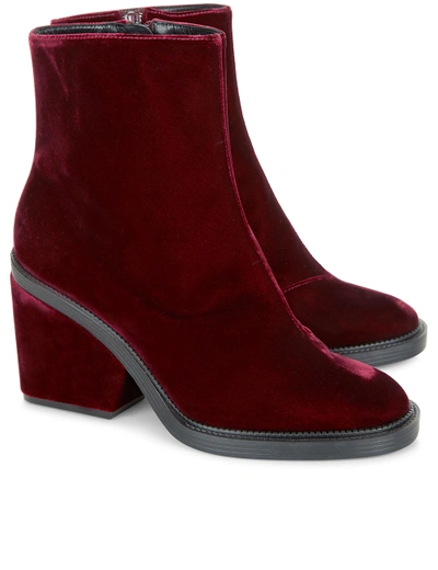 Robert Clergerie Bordeaux Velvet Ankle Boots | ModeSens