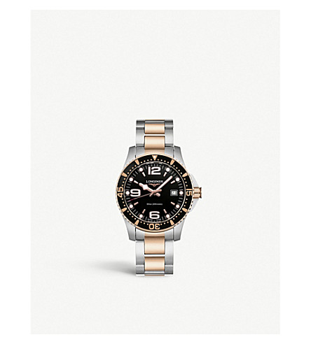 Longines L37403587 Hydroconquest Stainless Steel And Rose Gold-plated ...