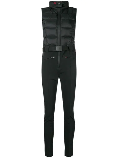 Perfect Moment Super Star Quilted Jumpsuit In Black Modesens