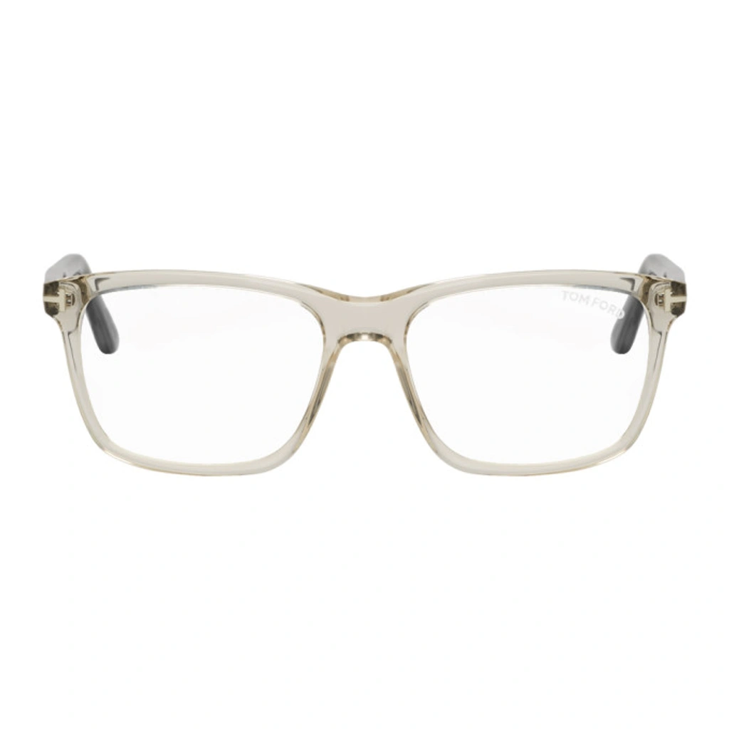Tom Ford Transparent And Black Block Square Glasses In 020 Greyoth ...