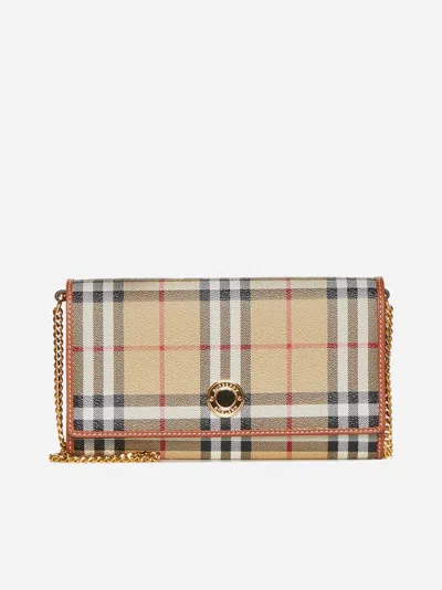 Burberry Hannah Check Canvas Wallet On Chain Bag In Multi | ModeSens