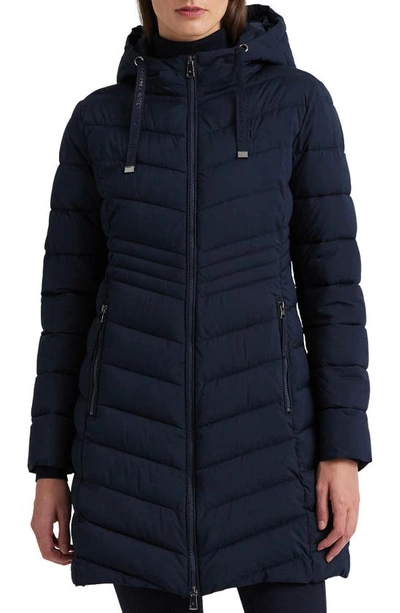 Lauren Ralph Lauren Hooded Puffer Jacket In Navy Modesens 4927