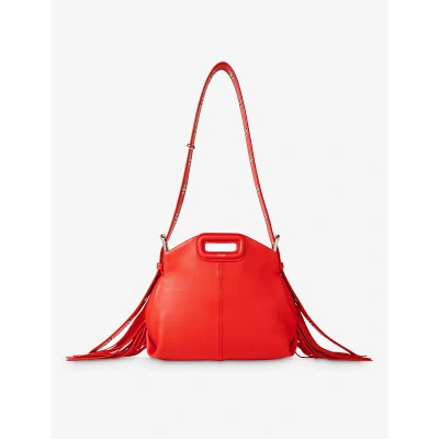Maje Womens Rouges Miss M Mini Logo-embossed Leather Shoulder Bag ...