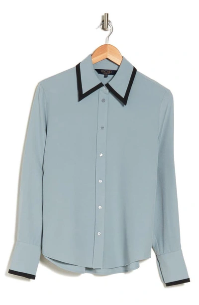 Rachel Rachel Roy Tipped Collar Button-up Shirt In Slate | ModeSens