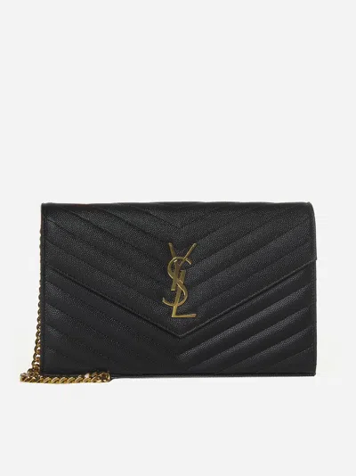 Saint Laurent Monogram Quilted Leather Clutch